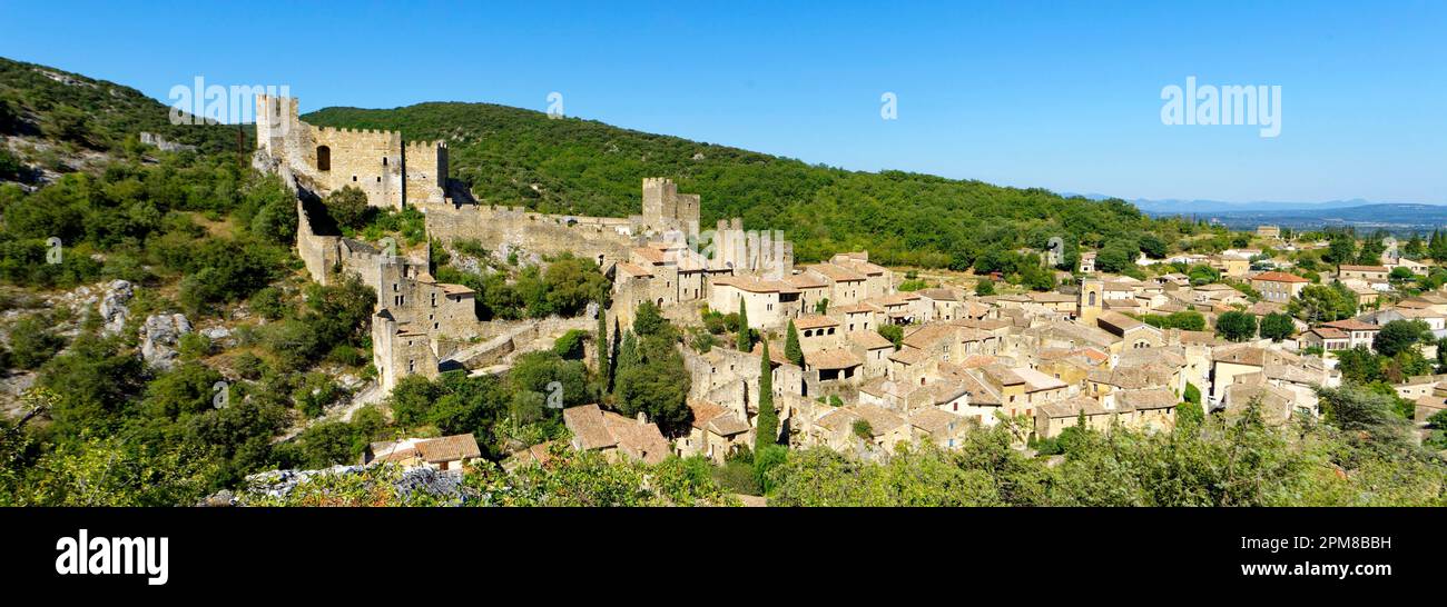 France, Ardeche, village of Saint Montan, the ruins of the feudal ...