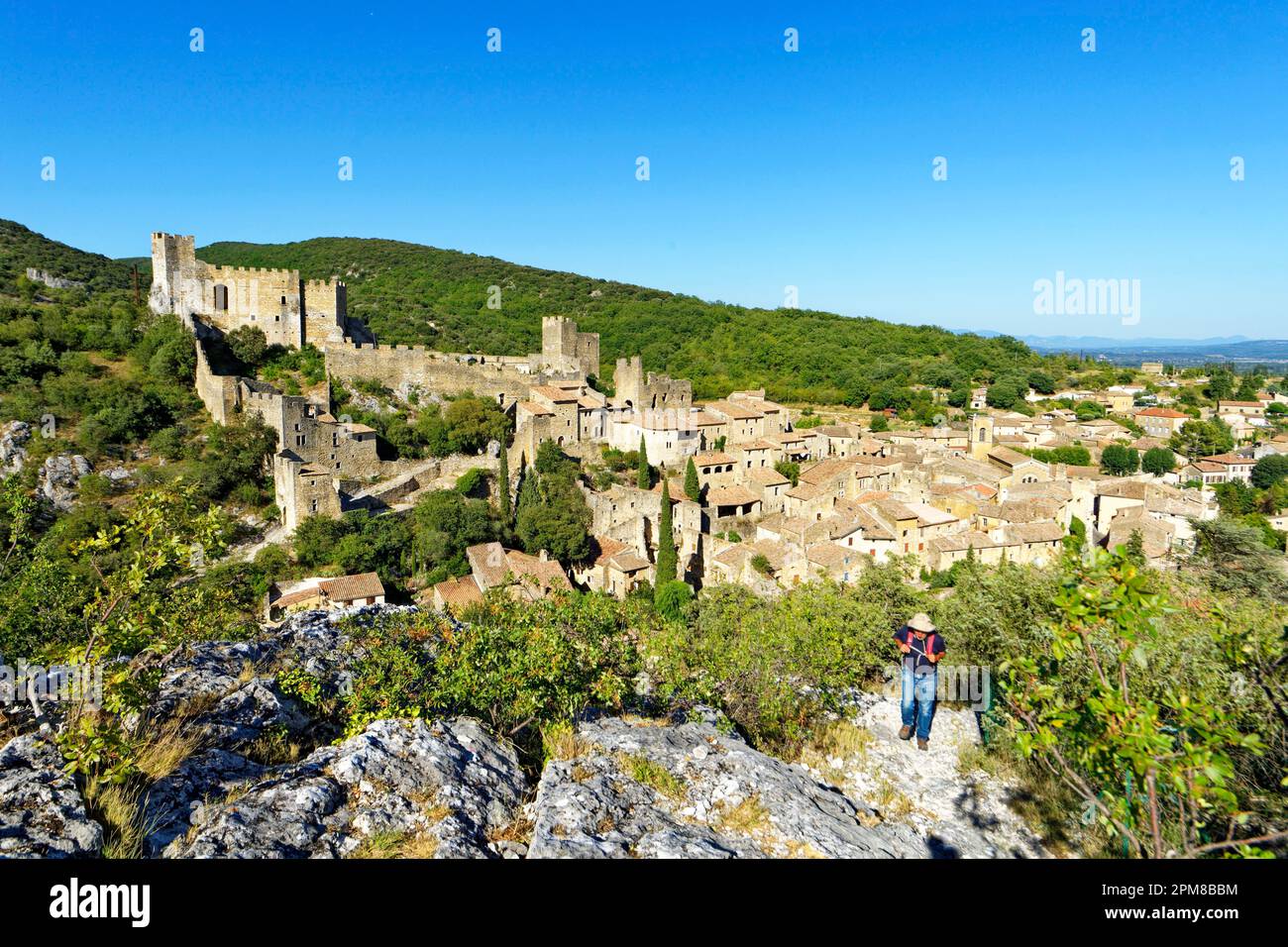 France, Ardeche, village of Saint Montan, the ruins of the feudal ...
