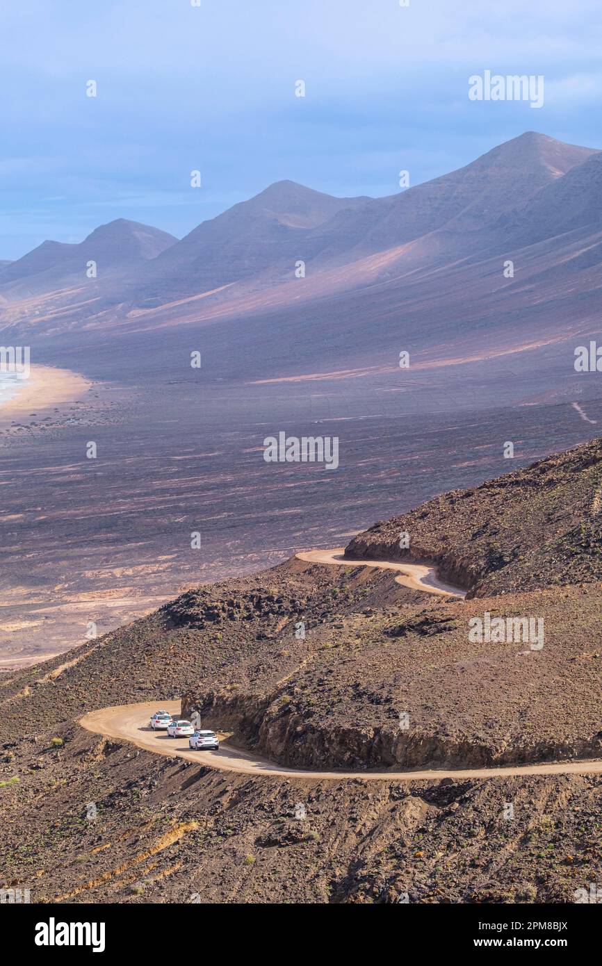 Spain, Canary Islands, Fuerteventura, Jandia Natural Park, track that ...