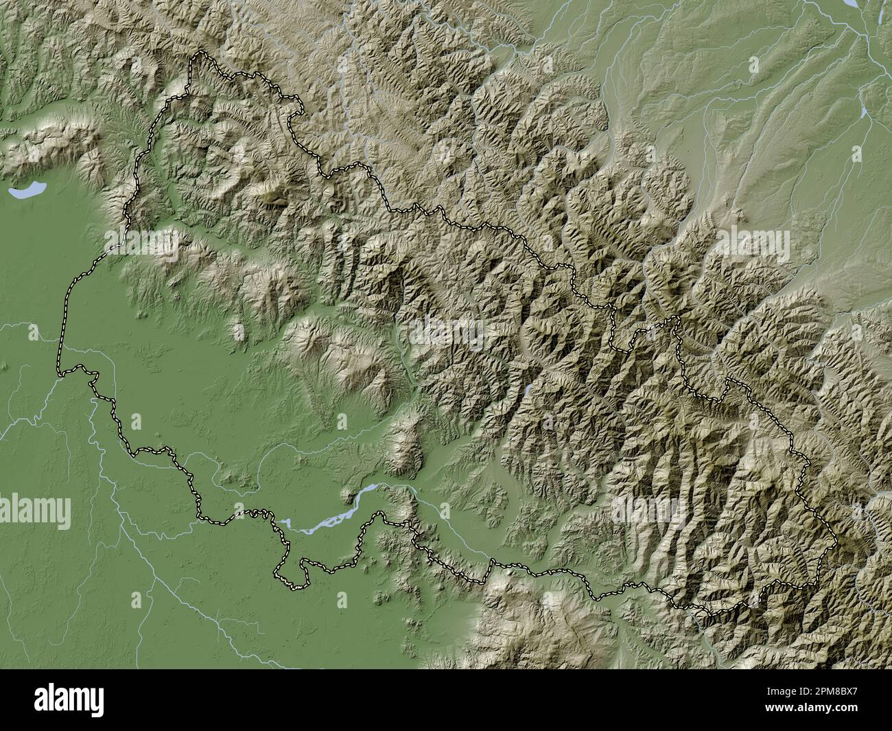 Transcarpathia, region of Ukraine. Elevation map colored in wiki style ...
