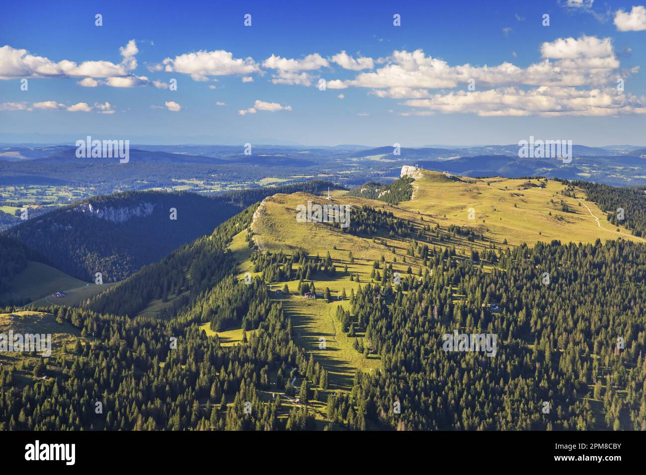 Switzerland, Canton de Vaud, Jura Massif, The Chasseron (aerial view Stock Photo - Alamy