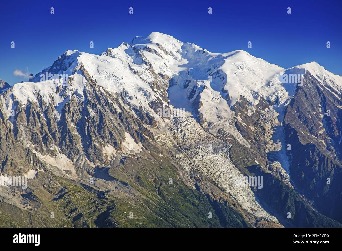 France, Haute Savoie, Mont Blanc valley, Chamonix Mont Blanc (aerial ...