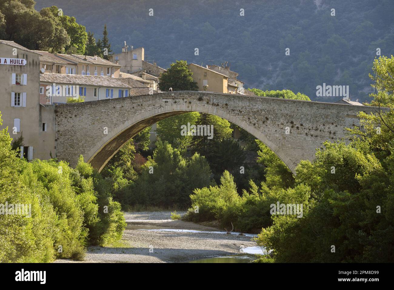 France, Drome, Drome Provencale, Nyons, Roman bridge crossing the ...