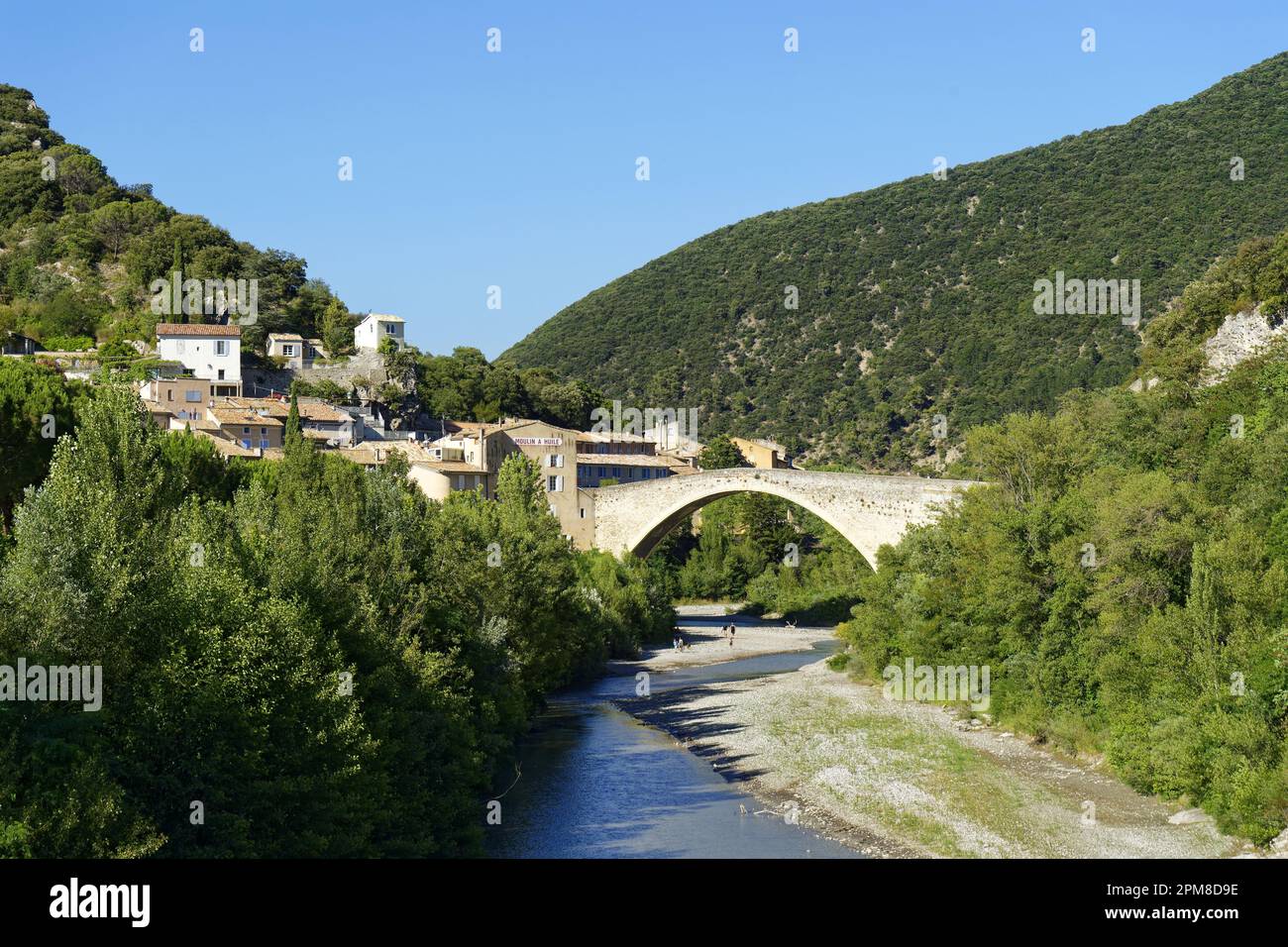 France, Drome, Drome Provencale, Nyons, Roman bridge crossing the ...