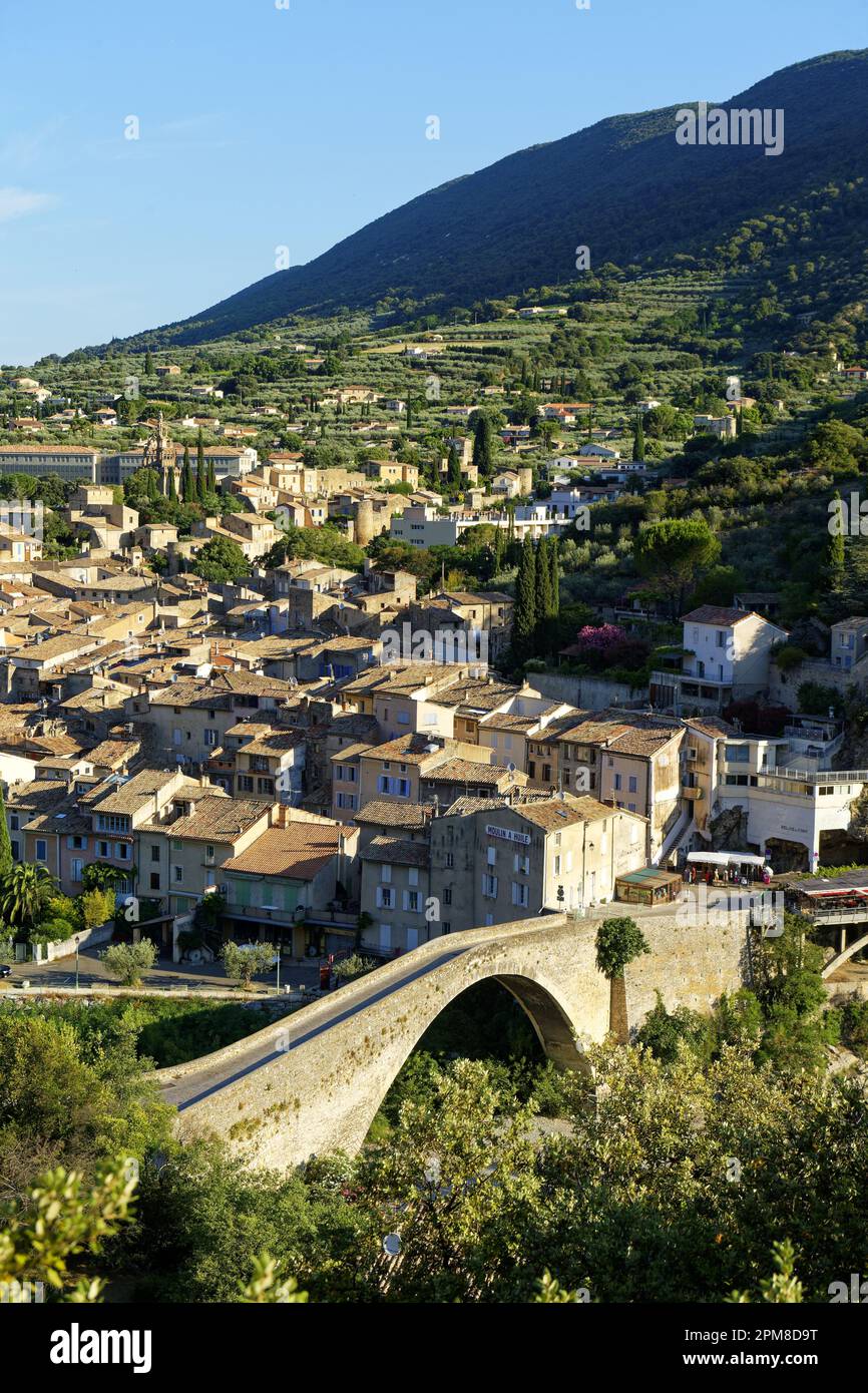 France, Drome, Drome Provencale, Nyons, Roman bridge crossing the ...