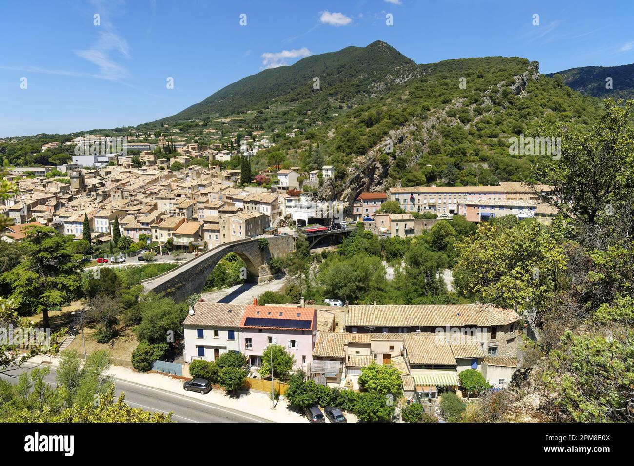 France, Drome, Drome Provencale, Nyons, Roman bridge crossing the ...