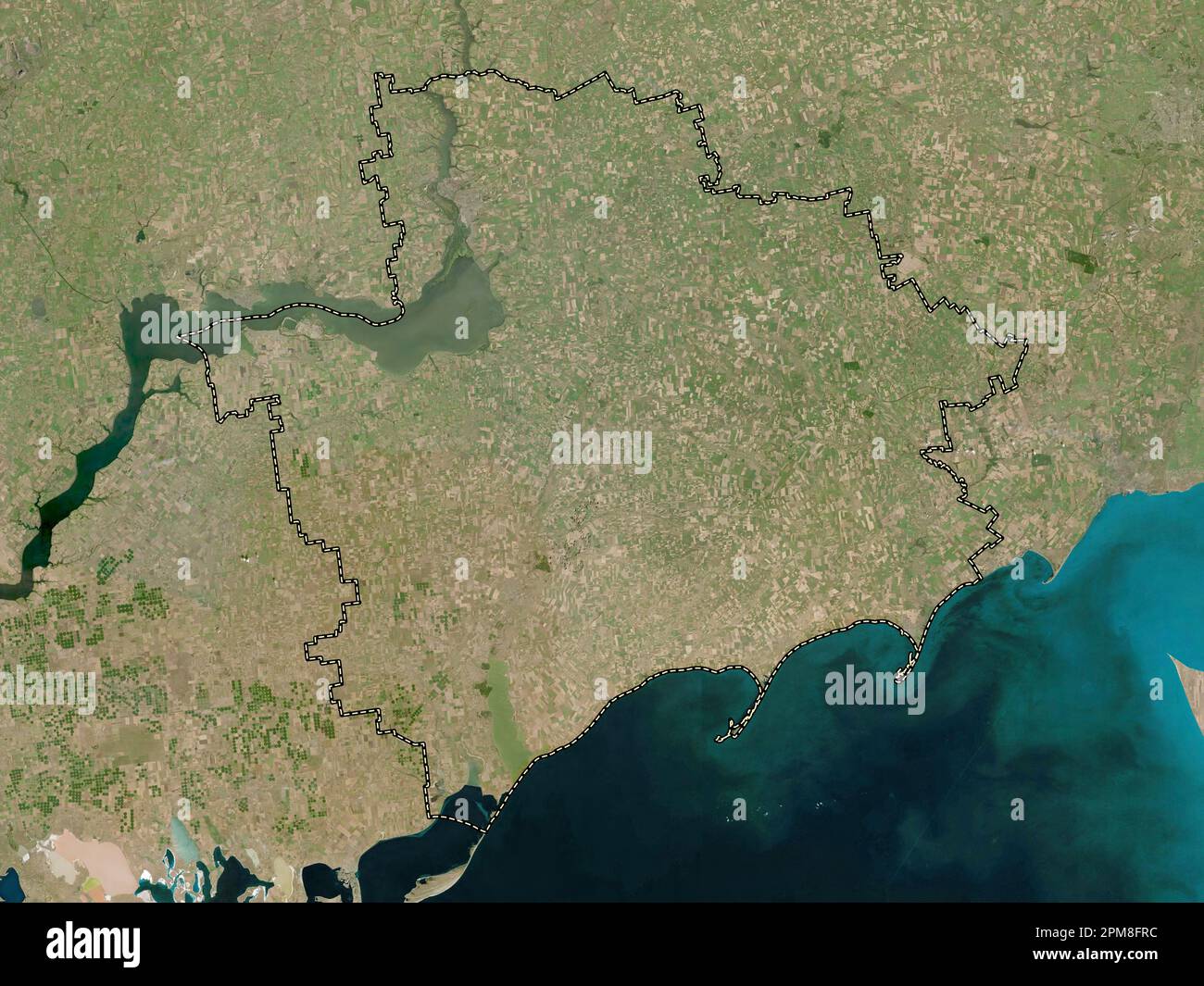Zaporizhzhya, region of Ukraine. Low resolution satellite map Stock ...