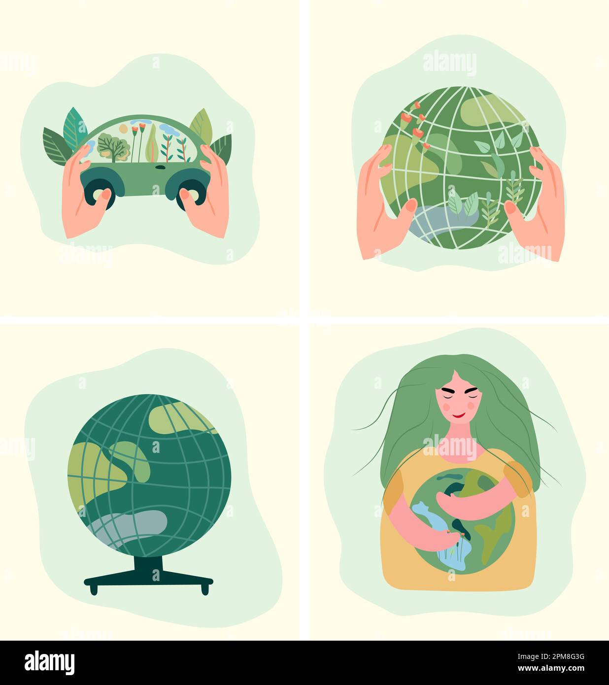 Eco Preservation Idea Lady Embracing Our Green Planet Eco Friendly