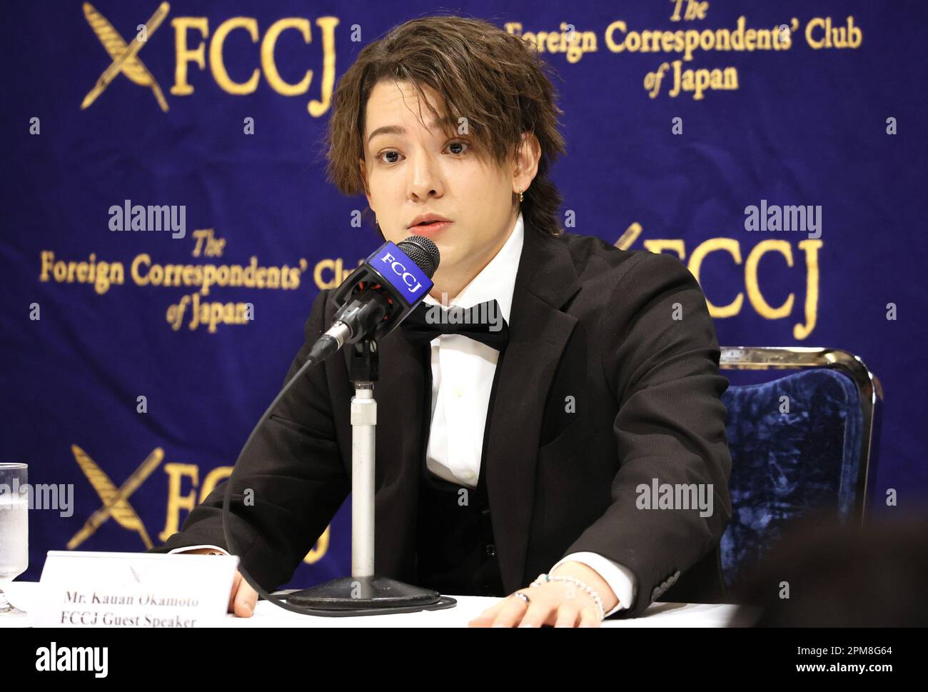 Tokyo, Japan. 12th Apr, 2023. Japanese Brazilian musician Kauan Okamoto ...