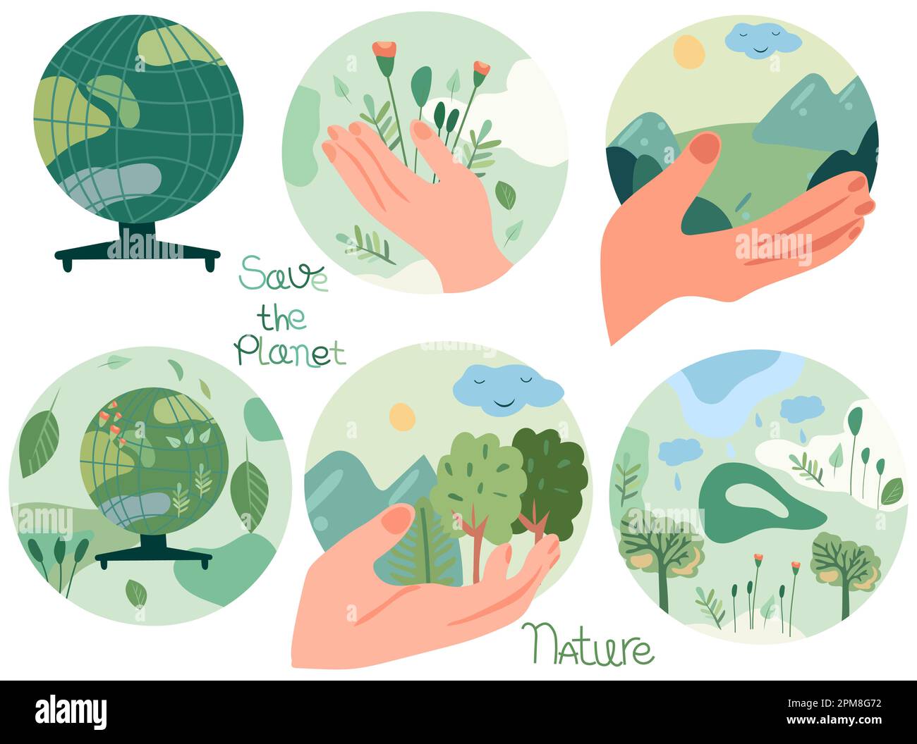 Eco-preservation idea, Nature fueling humanity. Human Hands embracing ...
