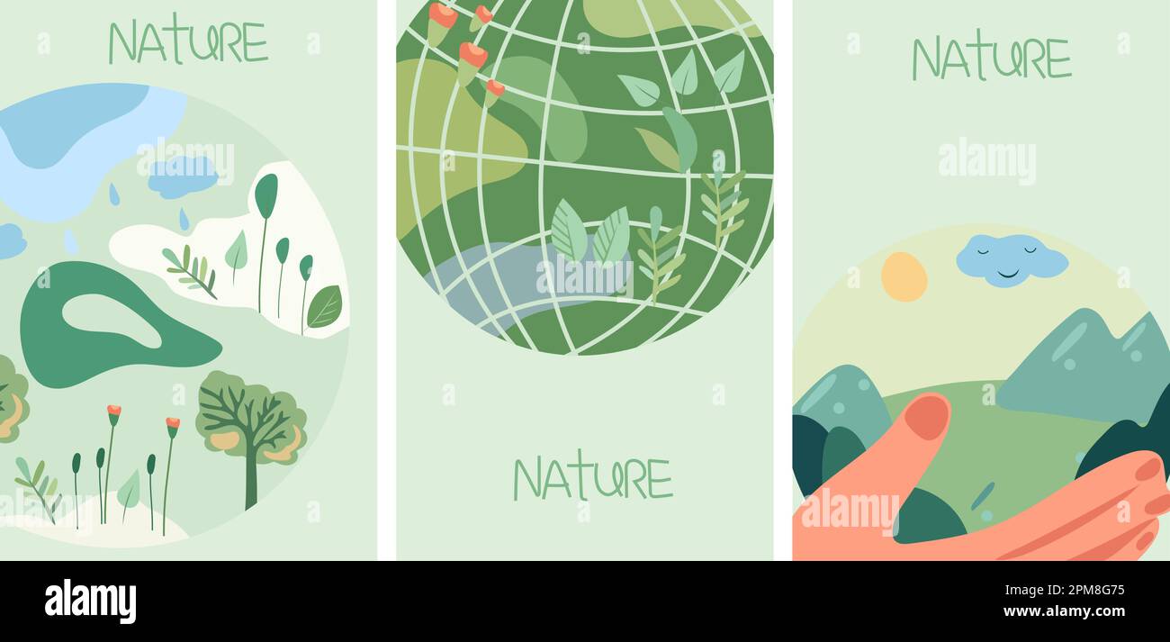 Eco-preservation idea, Nature fueling humanity. Human Hands embracing ...