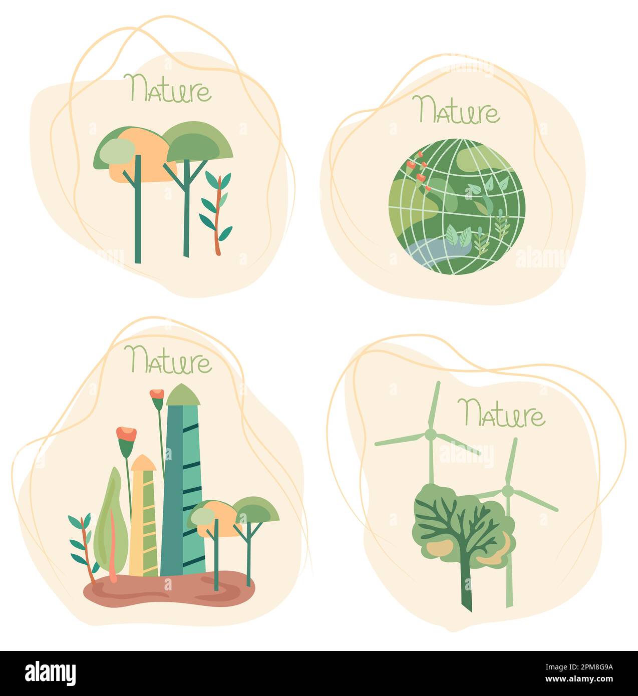 Eco-preservation idea, Nature fueling humanity. Mother earth. Green ...