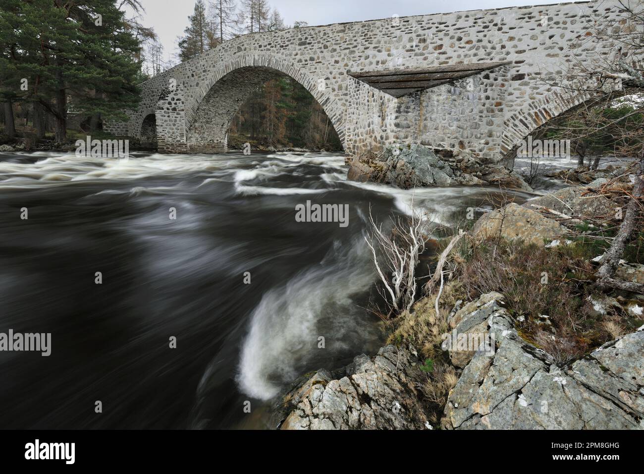Old Bridge of Dee, also known as the Auld Brig O' Dee, original masonry ...