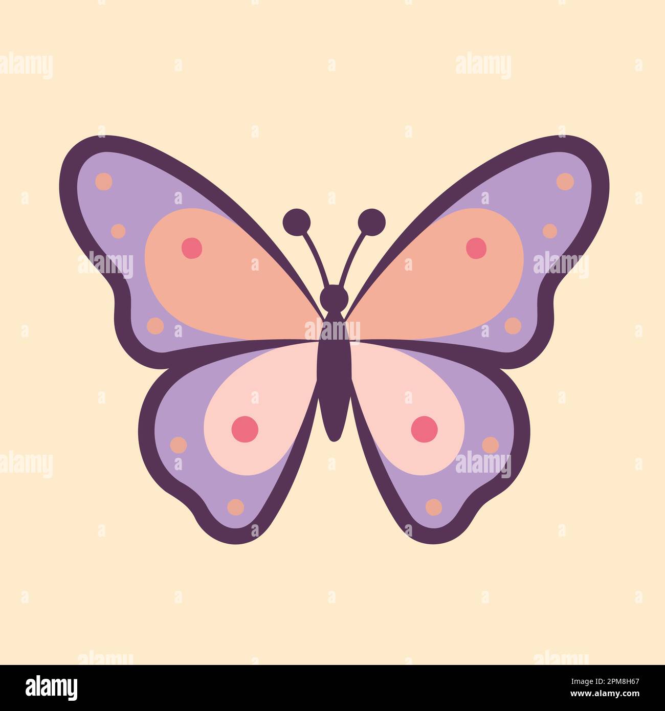 colorful butterfly or moth minimalist vector illustration Stock Vector ...