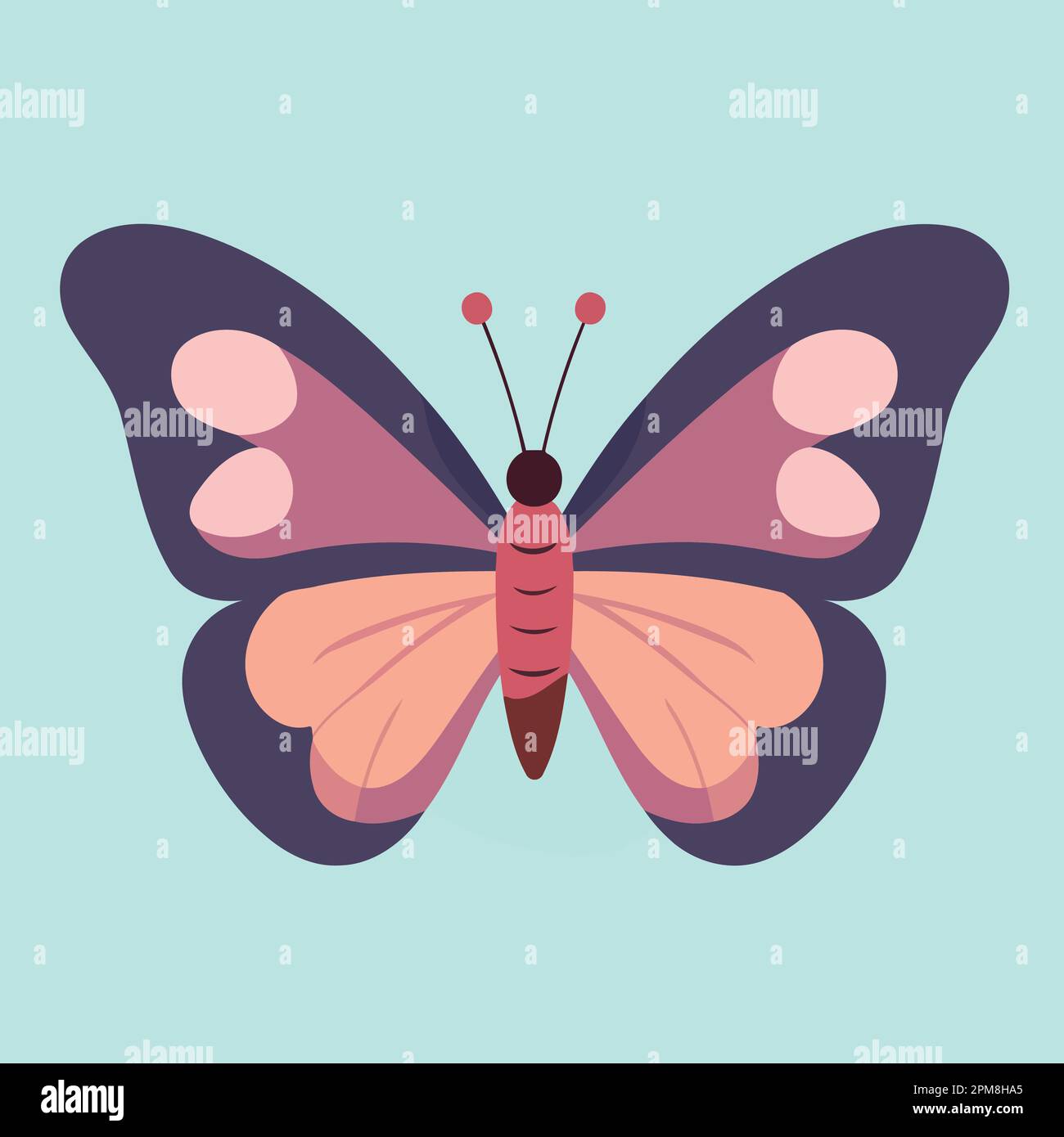 colorful butterfly or moth minimalist vector illustration Stock Vector ...