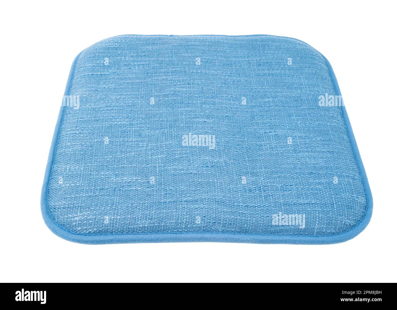 Blue color chair cushion isolated on white background with clipping ...