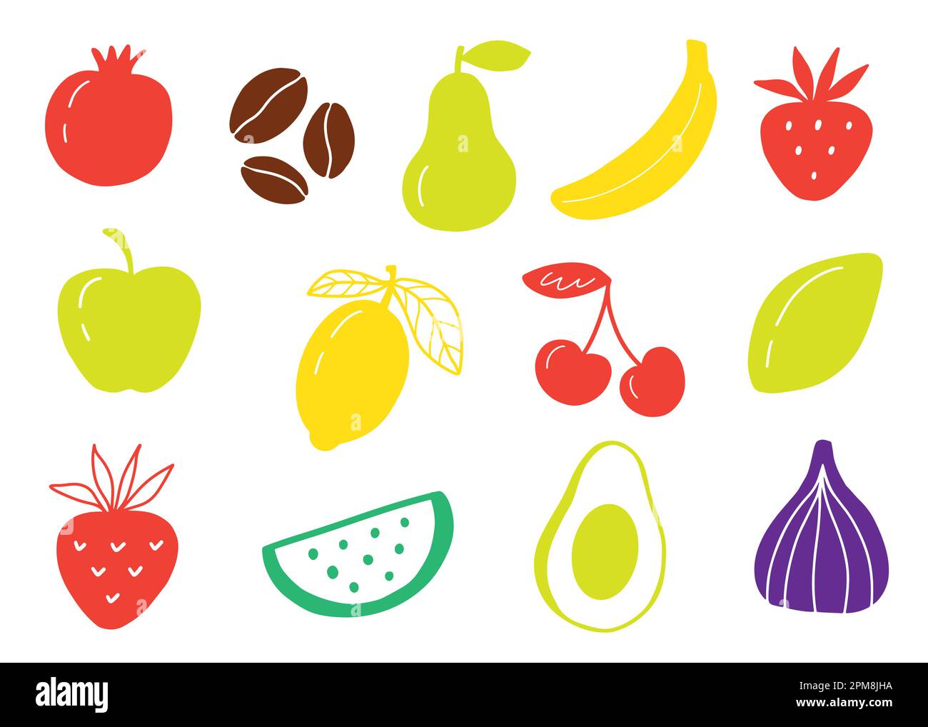 Organic fruits hand drawn set vector illustration Stock Vector Image ...
