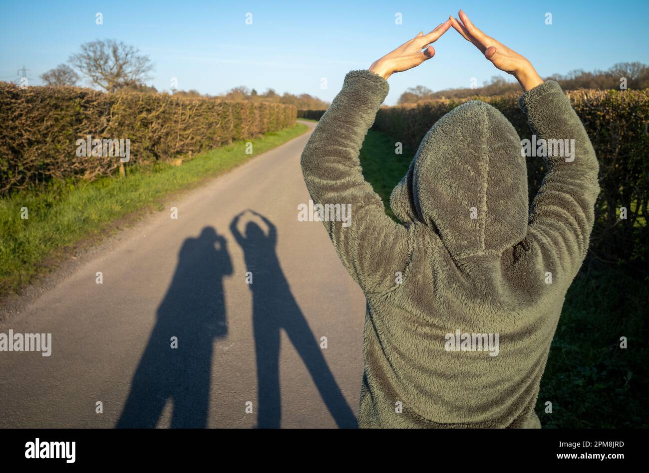 Woman country road dusk uk hi-res stock photography and images - Alamy