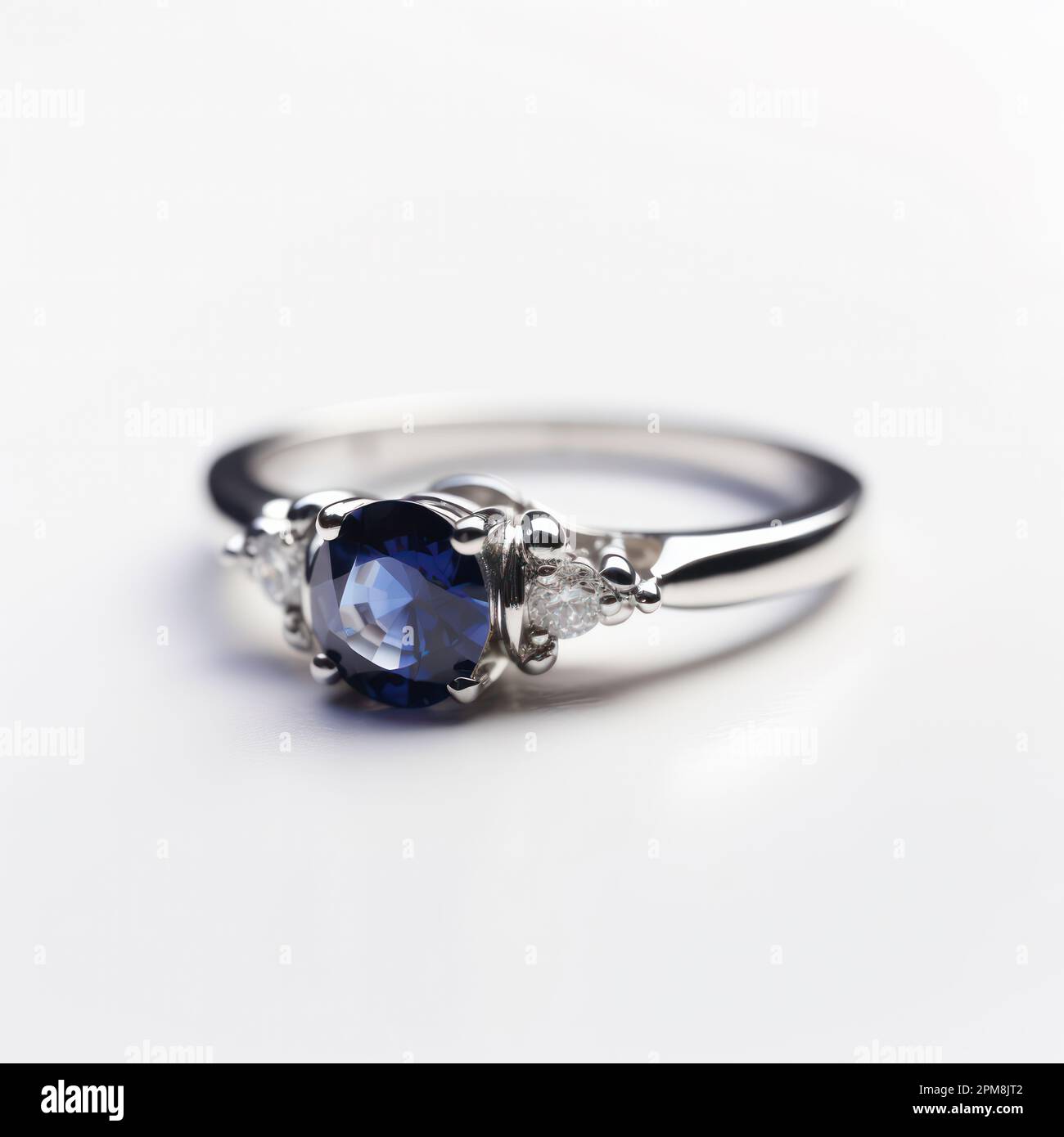 A beautiful sapphire ring isolated on a white background Stock Photo ...