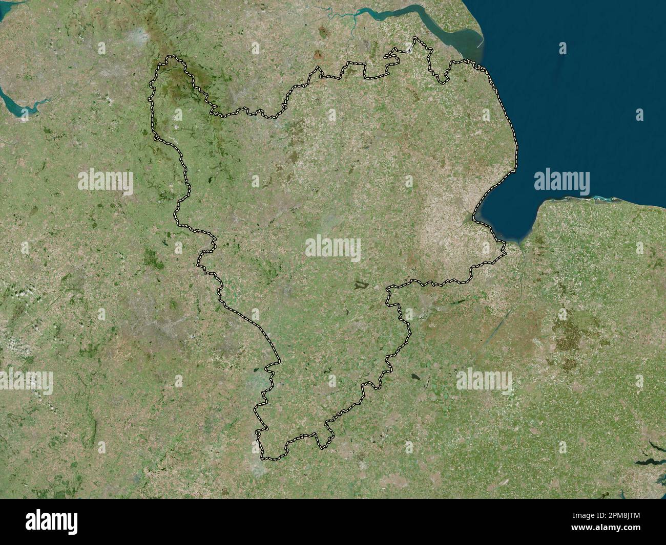 East Midlands, region of United Kingdom. High resolution satellite map ...