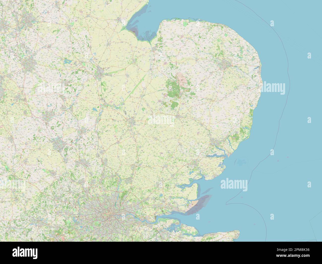 East of England, region of United Kingdom. Open Street Map Stock Photo ...