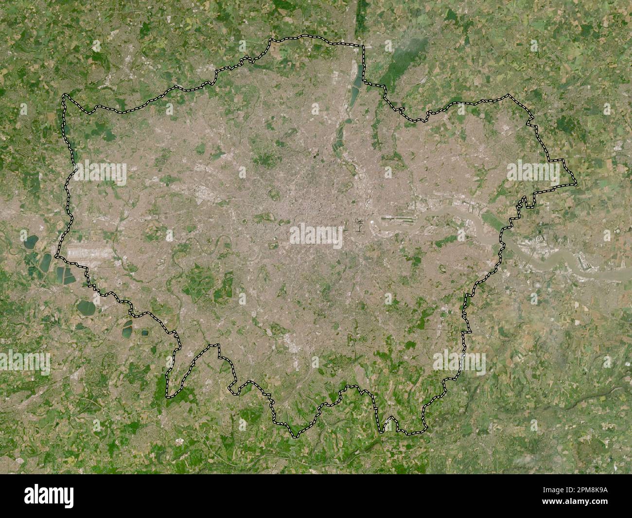 London, region of United Kingdom. Low resolution satellite map Stock ...
