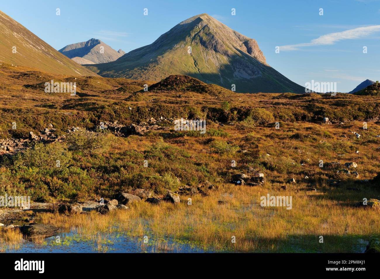 Marsco from Sligachan in evening light, Isle of Skye, Inner Hebrides ...