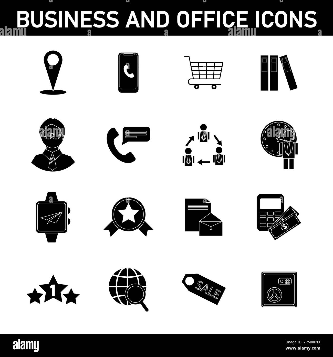 Collection of simple icons on the topic: business and office. Isolated ...