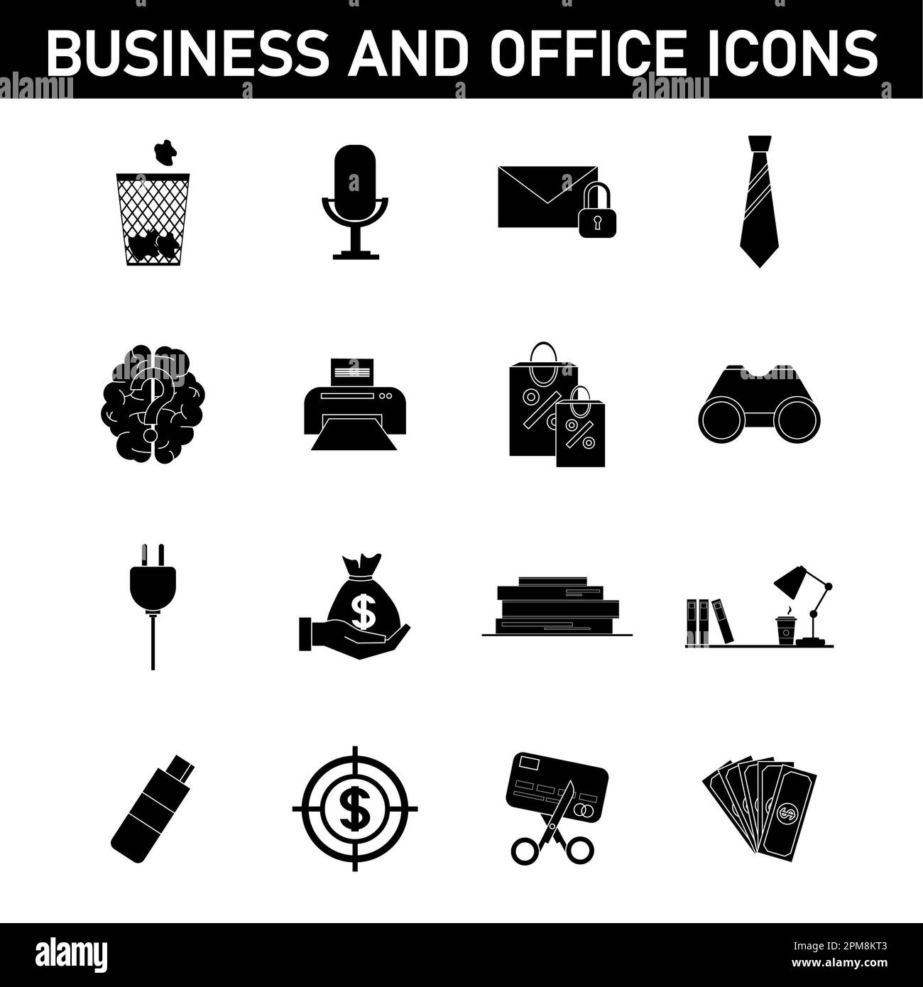 Collection of simple icons on the topic: business and office. Isolated ...