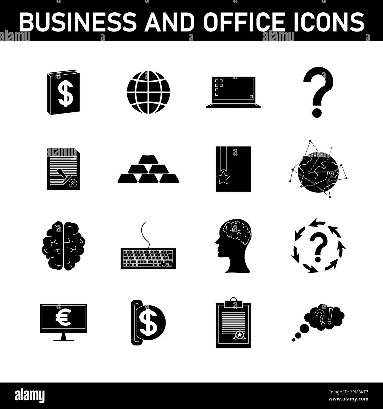 Collection of simple icons on the topic: business and office. Isolated ...