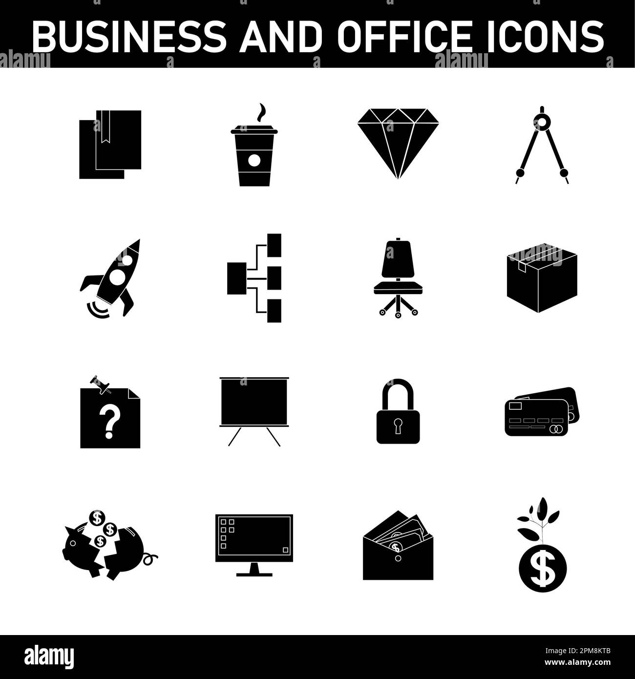 Collection of simple icons on the topic: business and office. Isolated ...