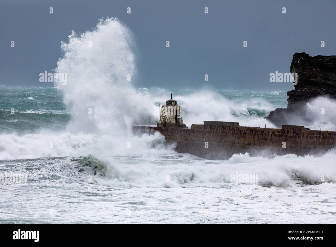 Portreath,Cornwall,13th March 2023,Storm Noa caused by a large Atlantic ...