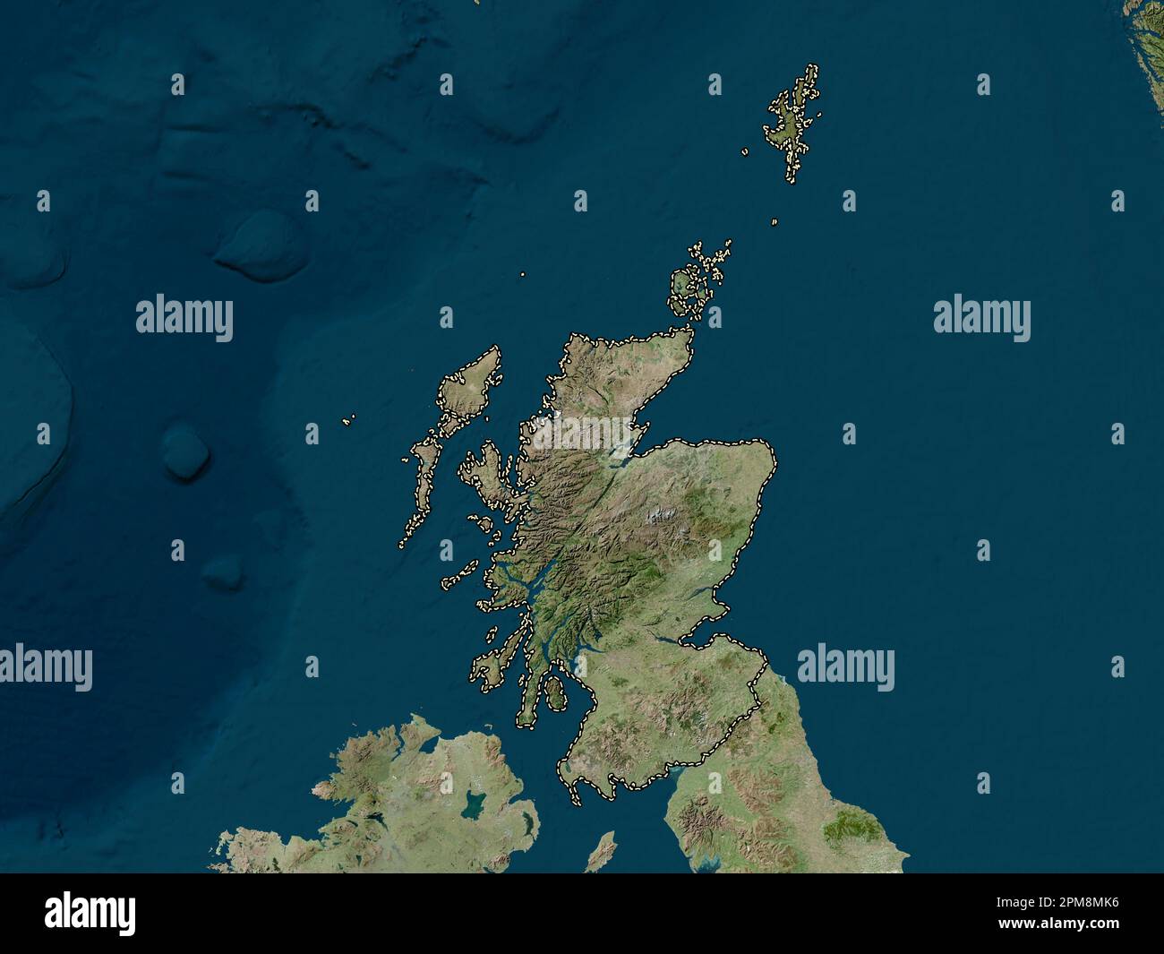 Scotland, region of United Kingdom. High resolution satellite map Stock ...