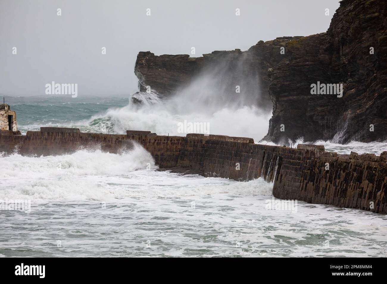 Portreath,Cornwall,13th March 2023,Storm Noa caused by a large Atlantic ...