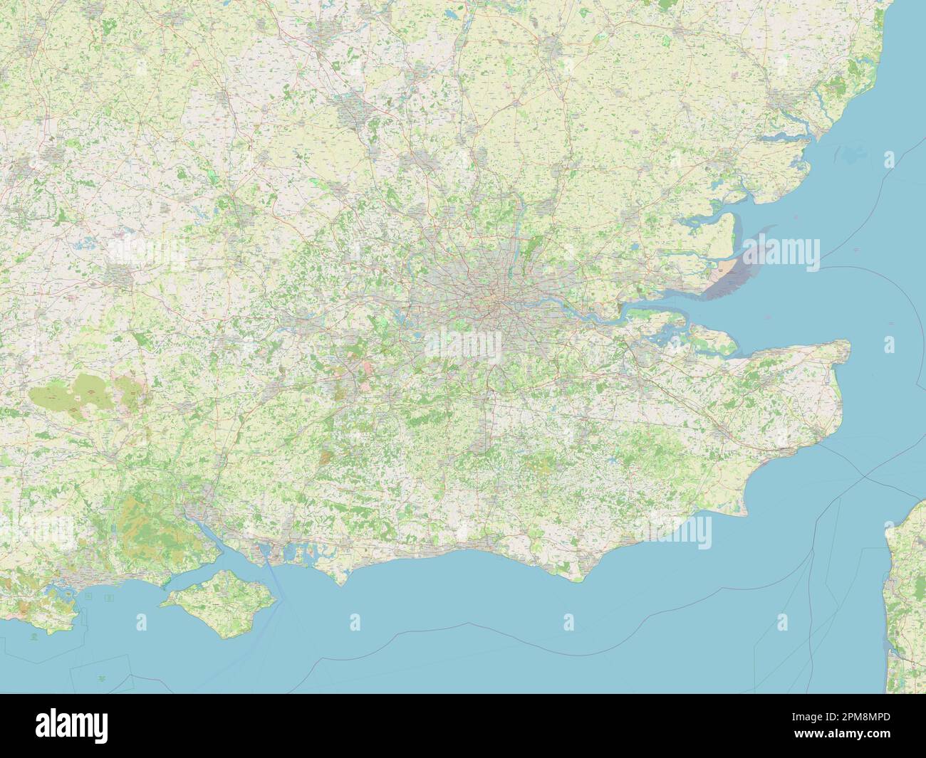 South East, region of United Kingdom. Open Street Map Stock Photo - Alamy