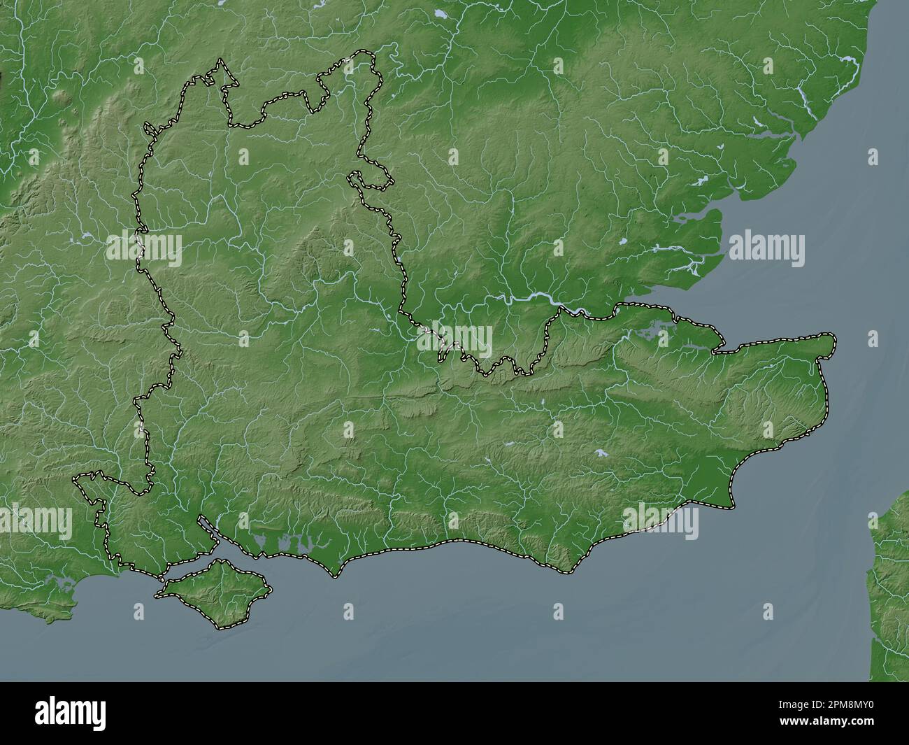 South East, region of United Kingdom. Elevation map colored in wiki ...