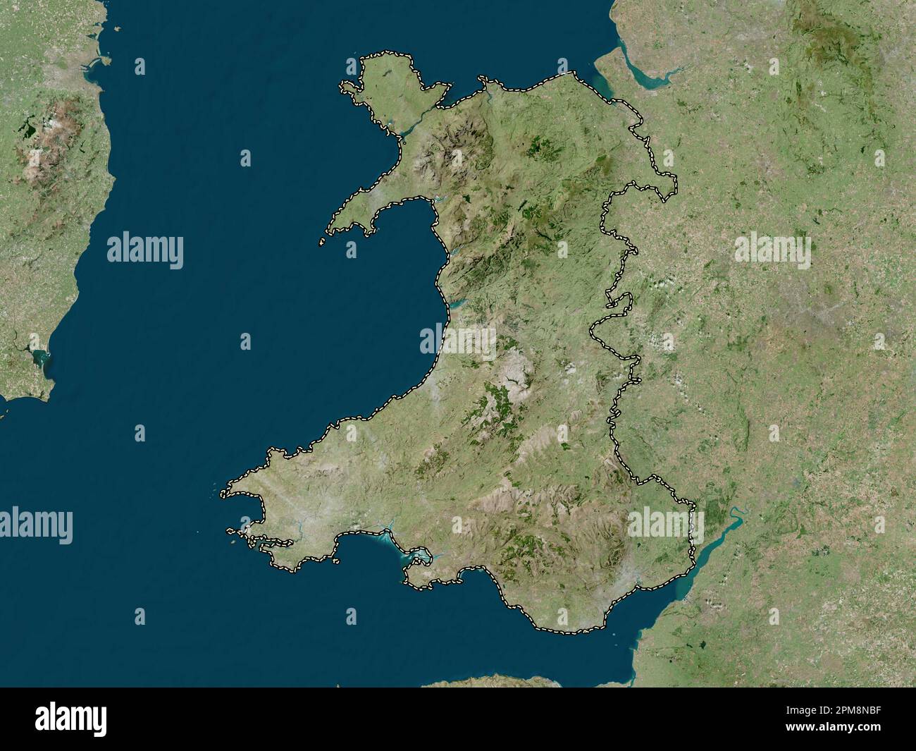 Wales, region of United Kingdom. High resolution satellite map Stock ...