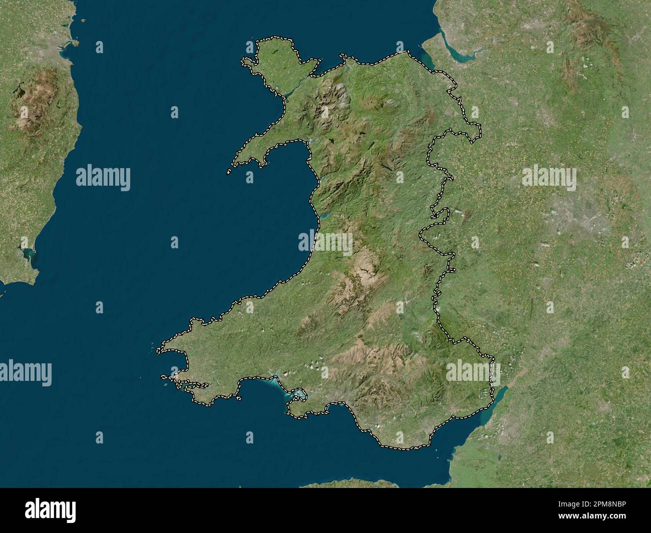 Wales, region of United Kingdom. Low resolution satellite map Stock ...