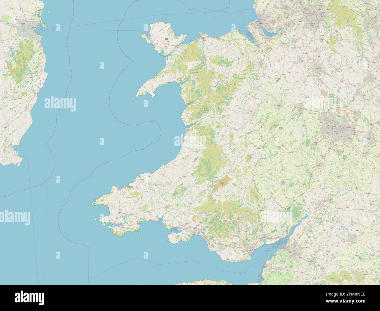 Wales, region of United Kingdom. Open Street Map Stock Photo - Alamy