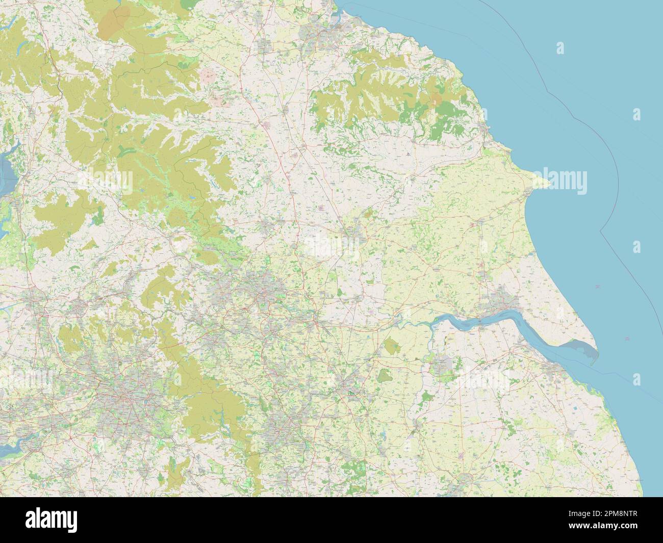 Yorkshire and the Humber, region of United Kingdom. Open Street Map ...