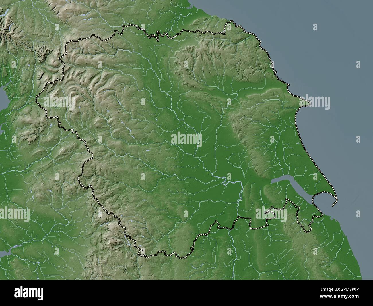 Yorkshire and the Humber, region of United Kingdom. Elevation map ...