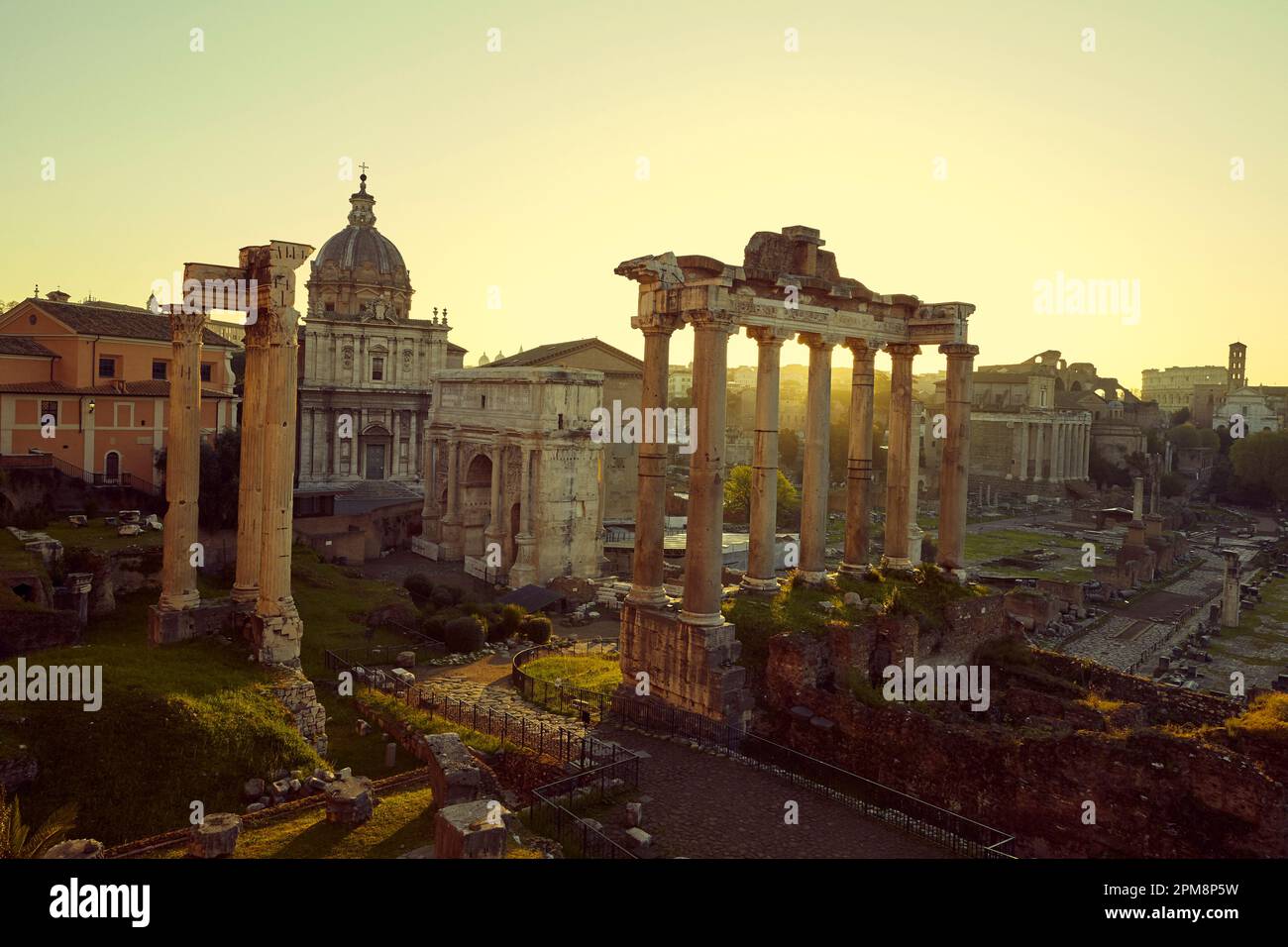 Panorama of Roman Forum in Rome old town, Italy Stock Photo - Alamy