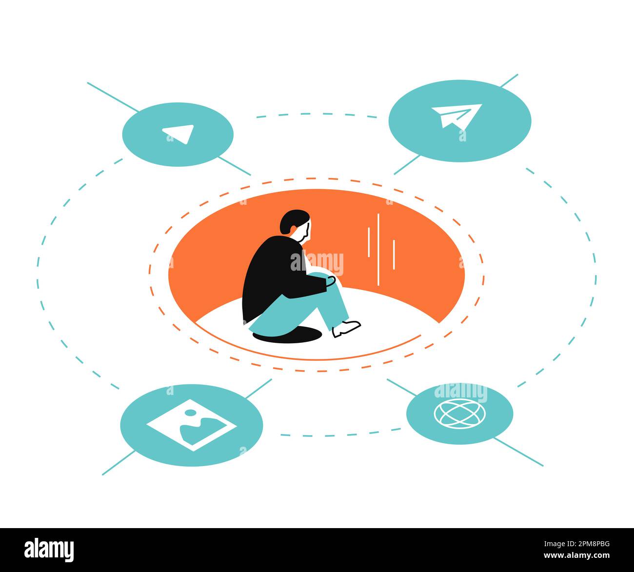 Limited circle of interests - colorful flat design style illustration ...