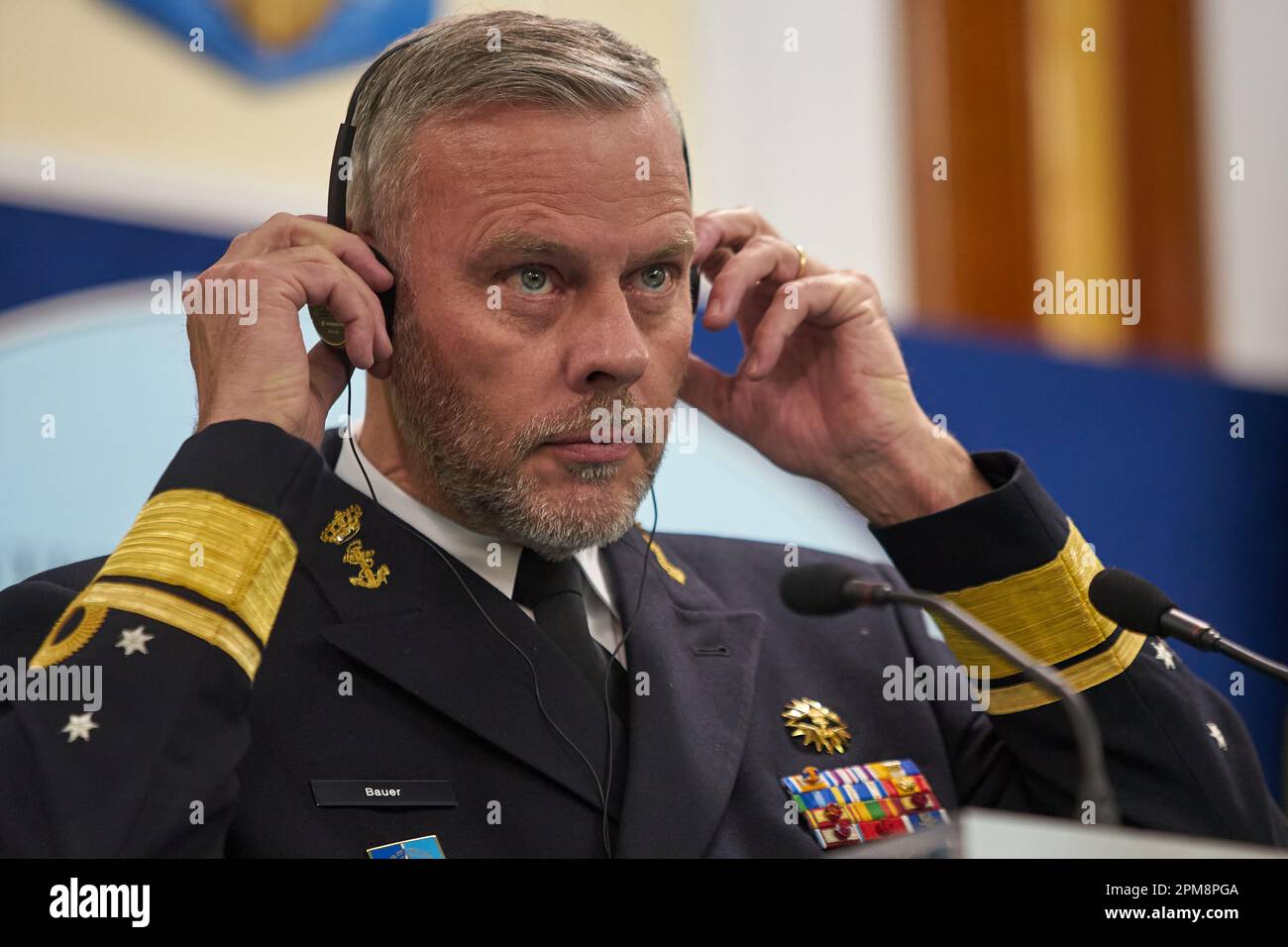 Bucharest, Romania. 12th Apr, 2023: Admiral Rob Bauer, Chair of the ...