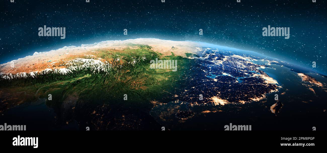 Asia - China, Tibet at night Stock Photo - Alamy