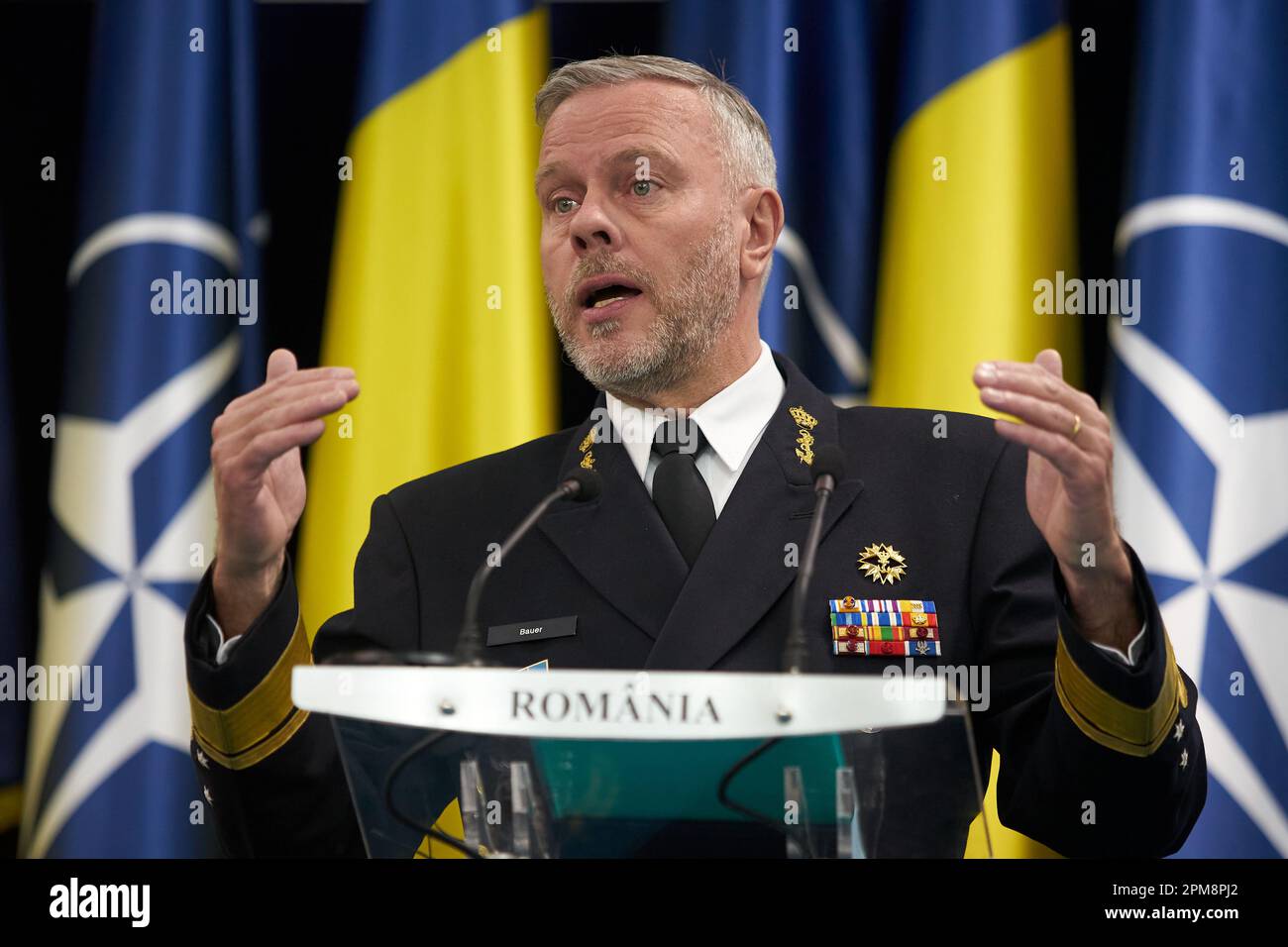 Bucharest, Romania. 12th Apr, 2023: Admiral Rob Bauer, Chair of the ...