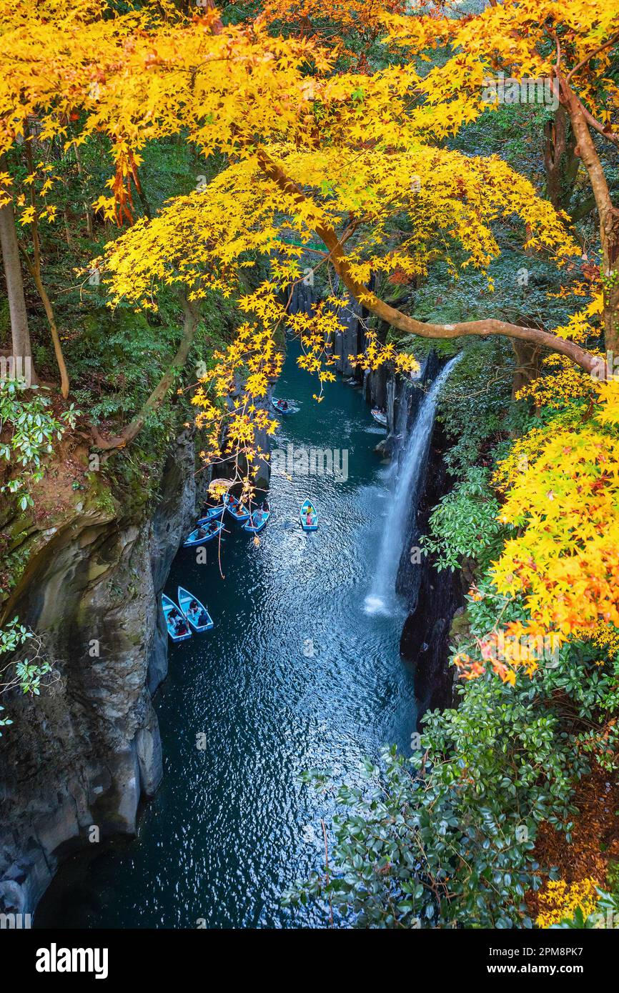 Miyazaki, Japan - Nov 24 2022: Takachiho Gorge is a narrow chasm cut ...