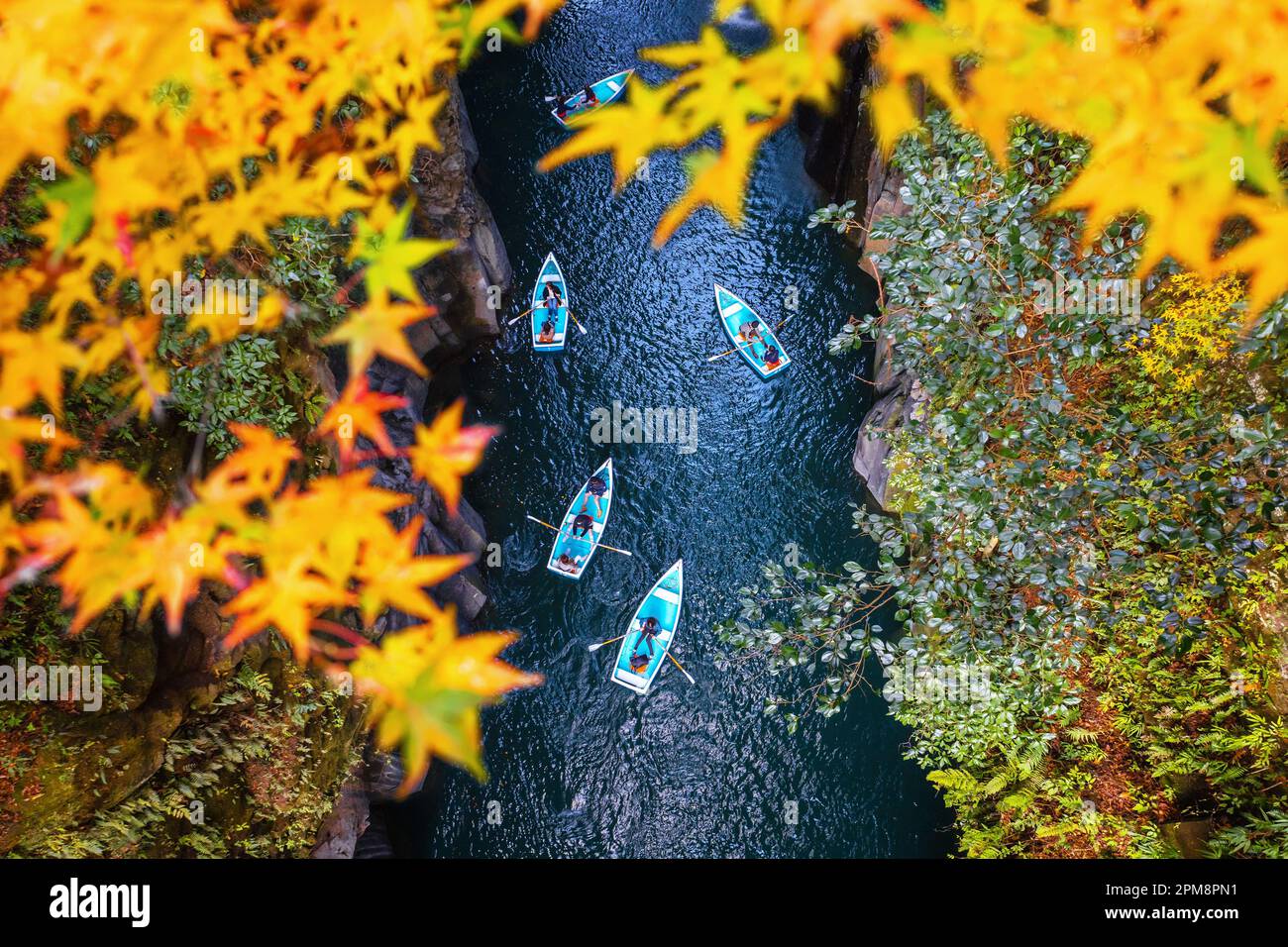 Miyazaki, Japan - Nov 24 2022: Takachiho Gorge is a narrow chasm cut ...