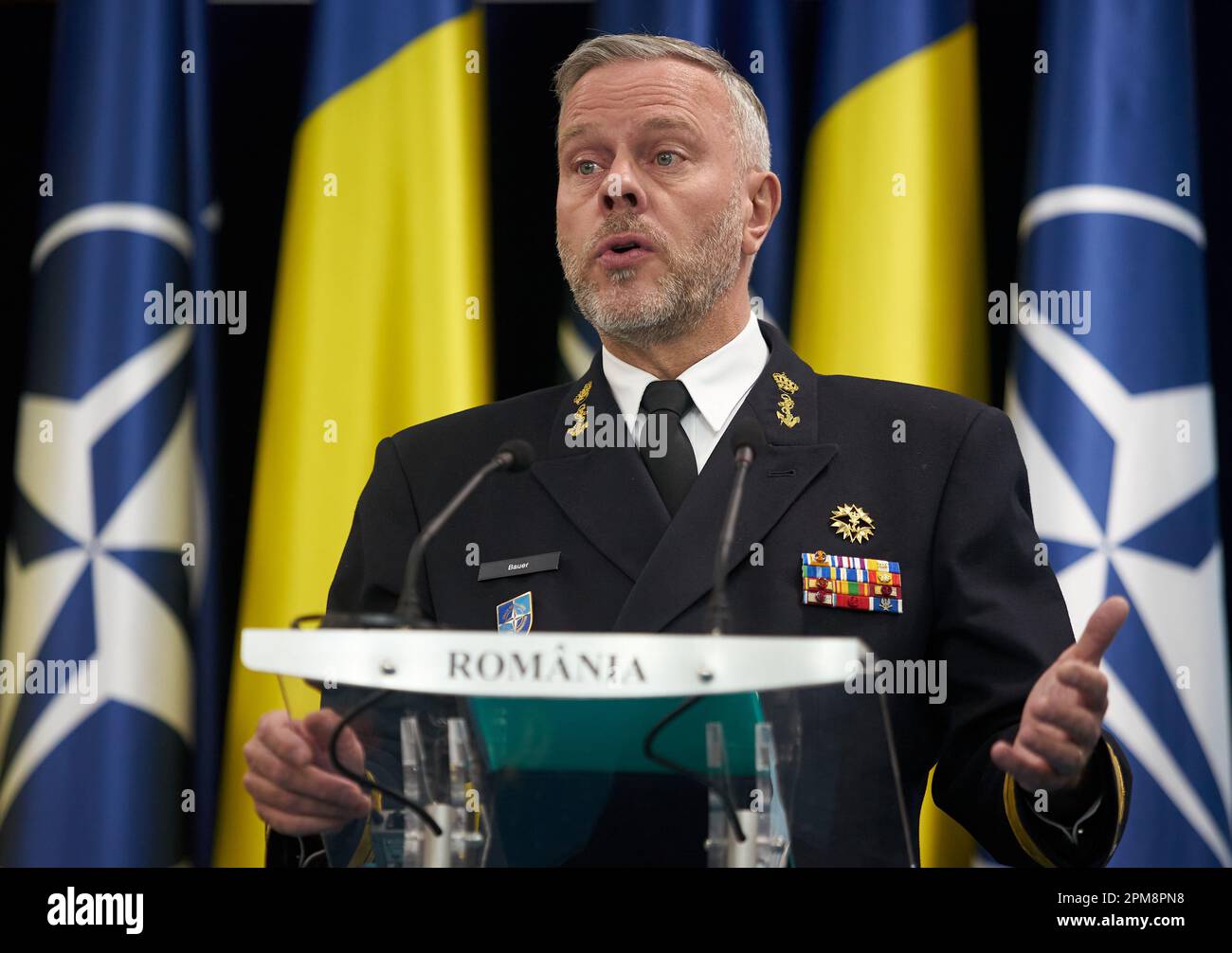 Bucharest, Romania. 12th Apr, 2023: Admiral Rob Bauer, Chair of the ...