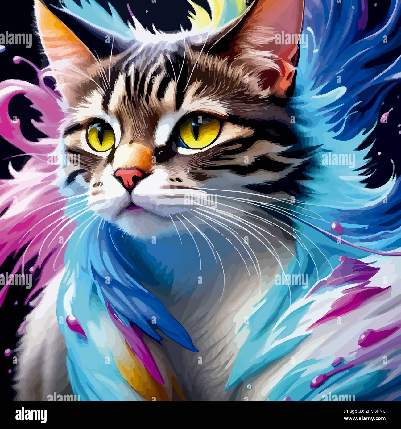 Art of cat head hi-res stock photography and images - Alamy